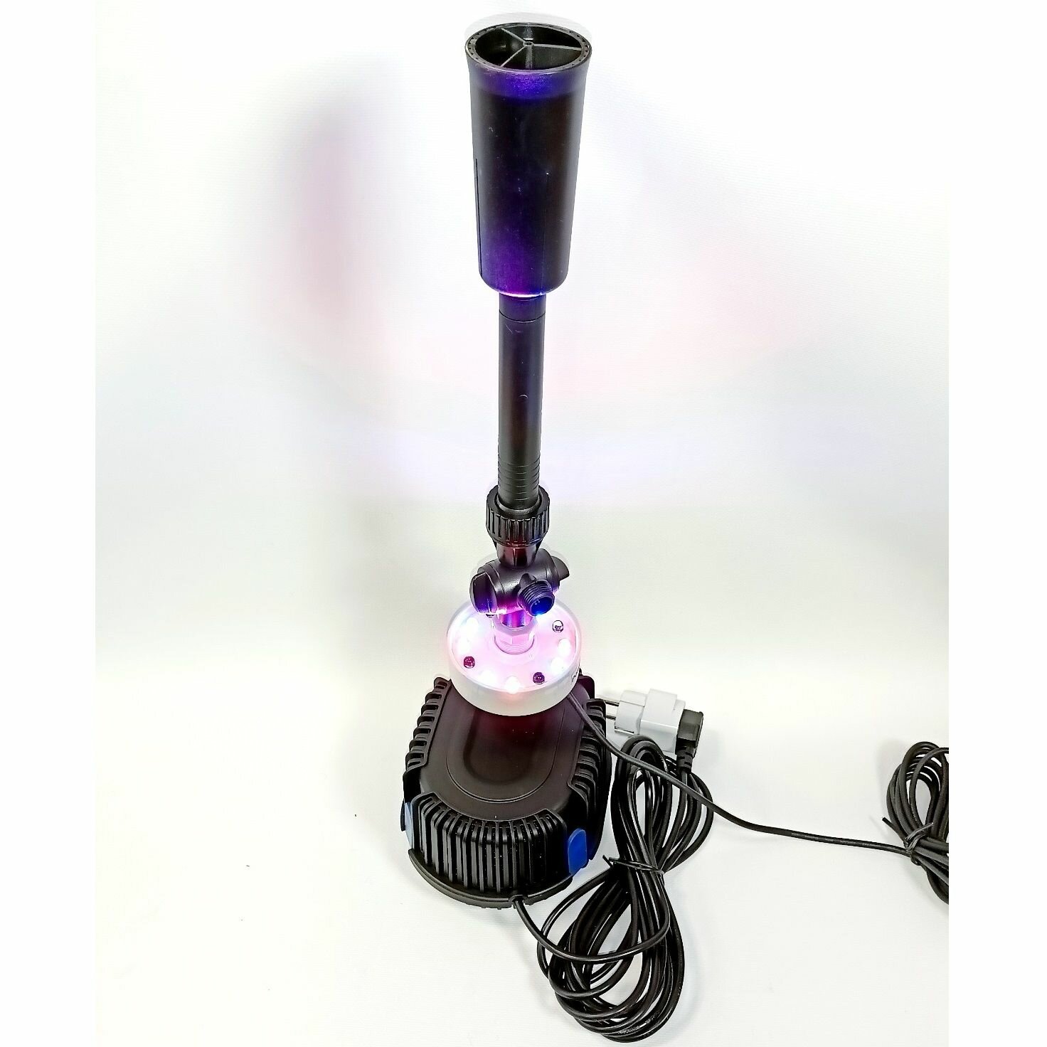 Насос для фонтана и пруда погружной с подсветкой CHP-HQ с фильтром и 3-мя насадками, 42 л/мин