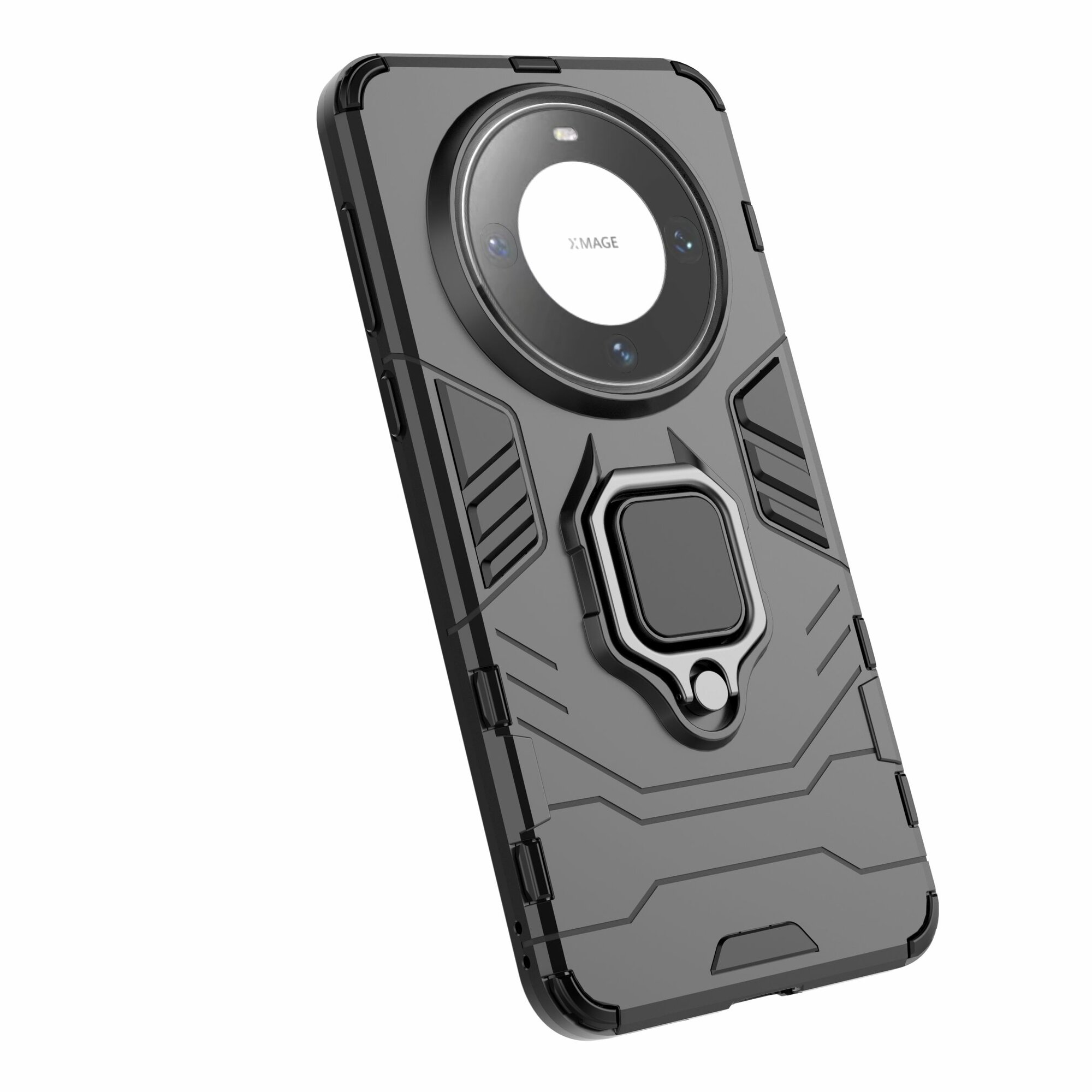 Противоударный чехол с кольцом Panther Case для Huawei Mate 60 Pro черный