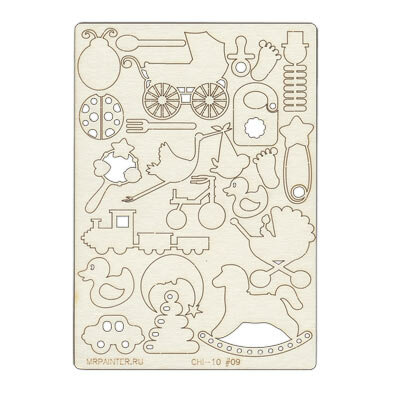 Mr.Painter CHI-10-RY36 чипборд 11.5×16.5 см, детский дизайн, декоративный элемент