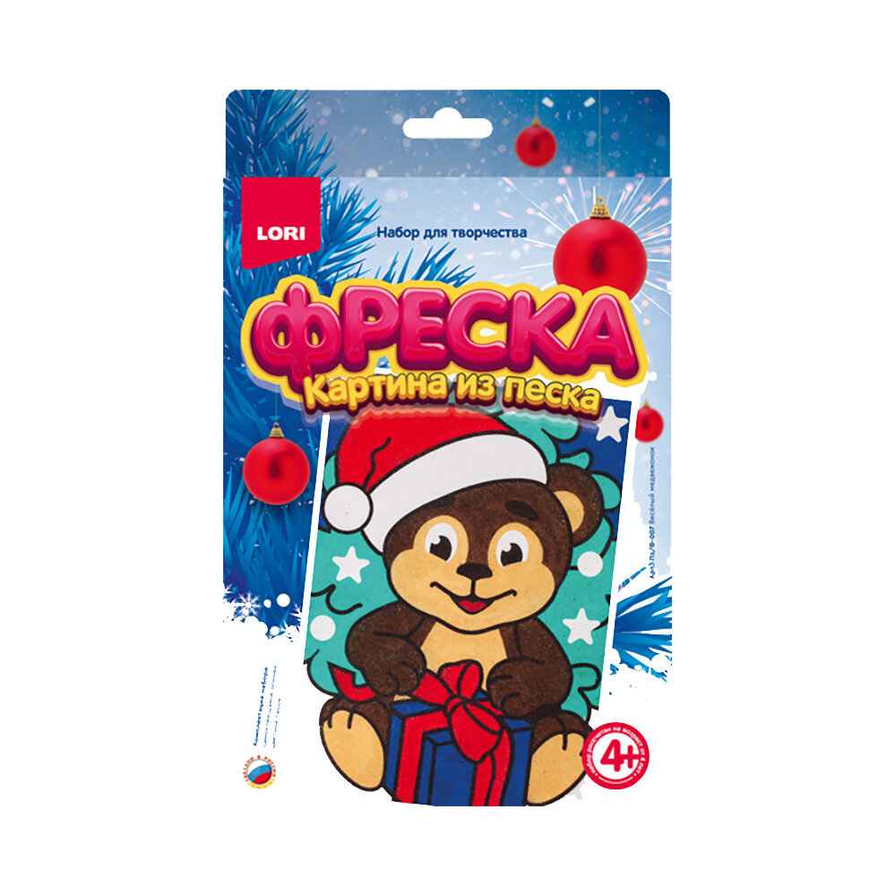 Lori Картина из песка №1 Весёлый медвежонок Пз/Ф-007-RL09 творческий набор для детей