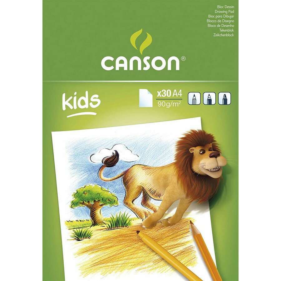 Альбом Canson Kids для рисования А4, 30 л, 90 гр, склейка по короткой стороне (Canson 400015583, 400017463)