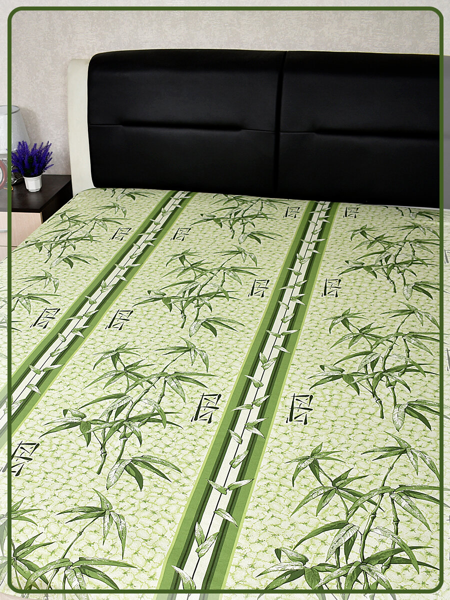 Простыня Шуйская бязь Бамбук зеленый 5758-2 150х210