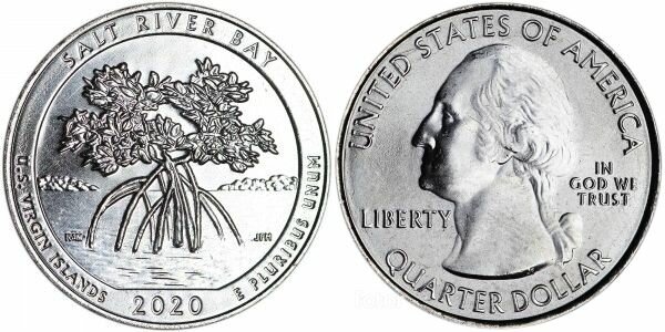 США 25 центов 2020 Квотеры Парки США 53 - Бухта Солёной реки