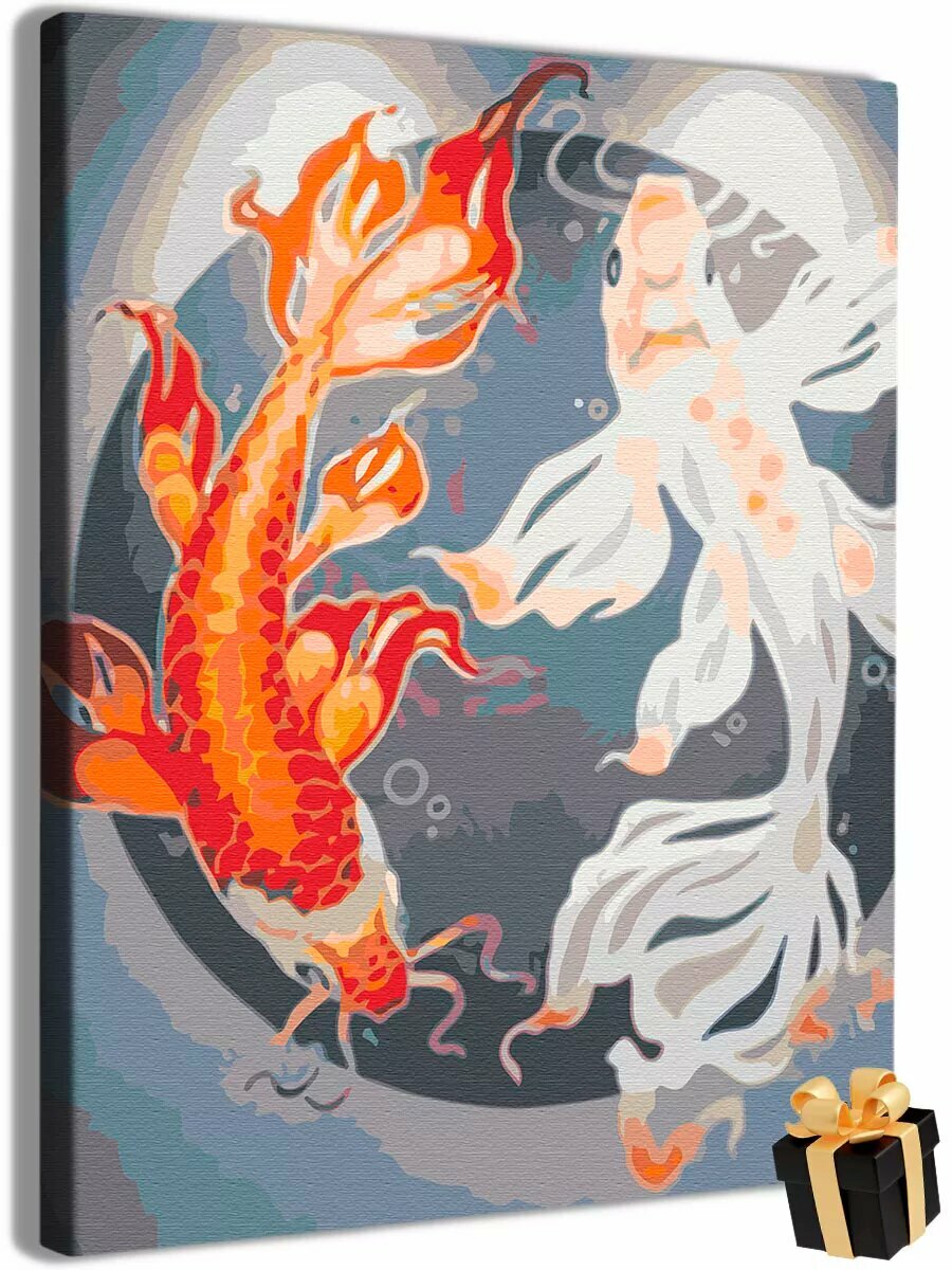 Картина по номерам Рыбы кои