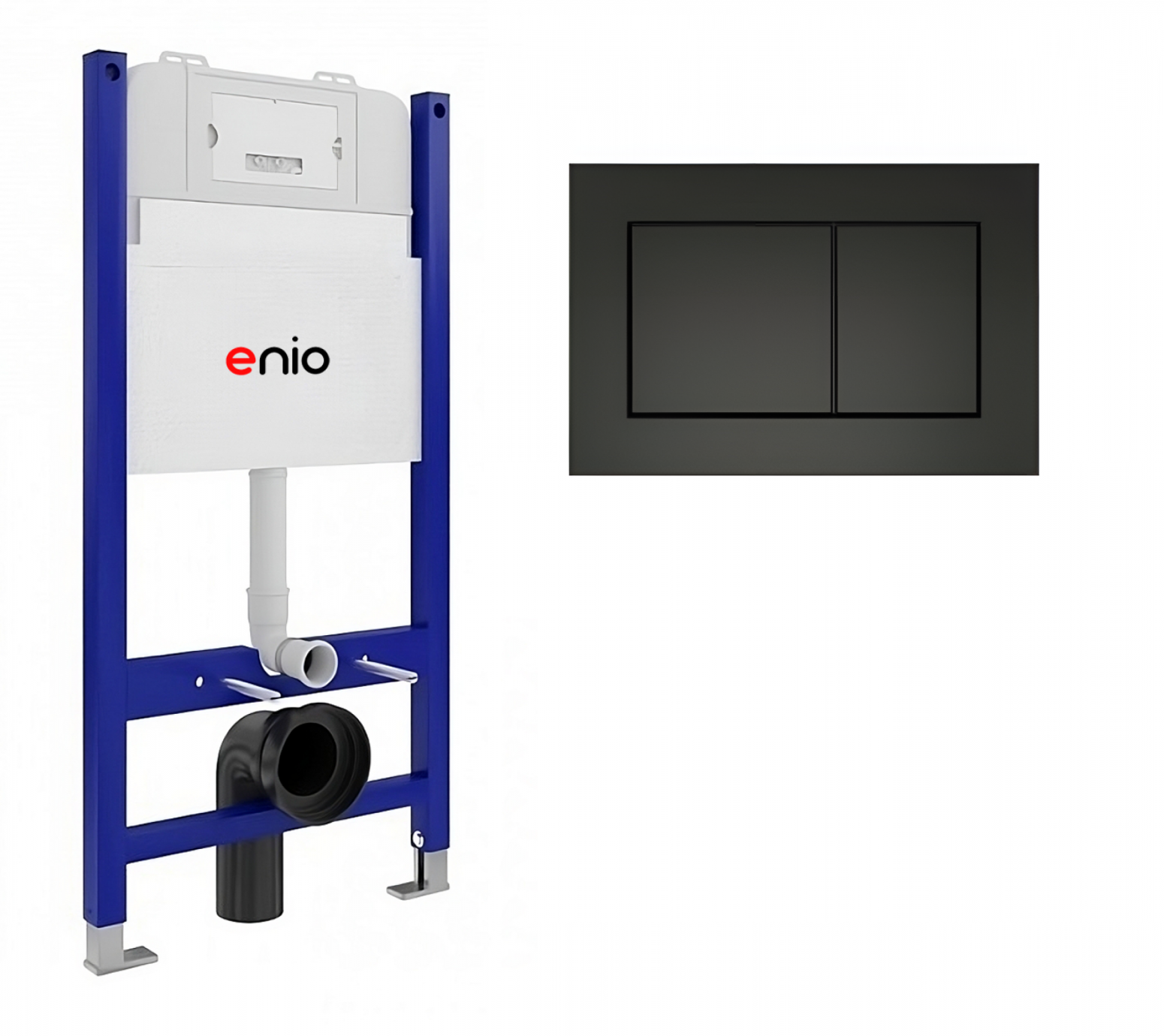 Система инсталляции для подвесных унитазов Enio Tecnico 50 с кнопкой Quadro черной матовой