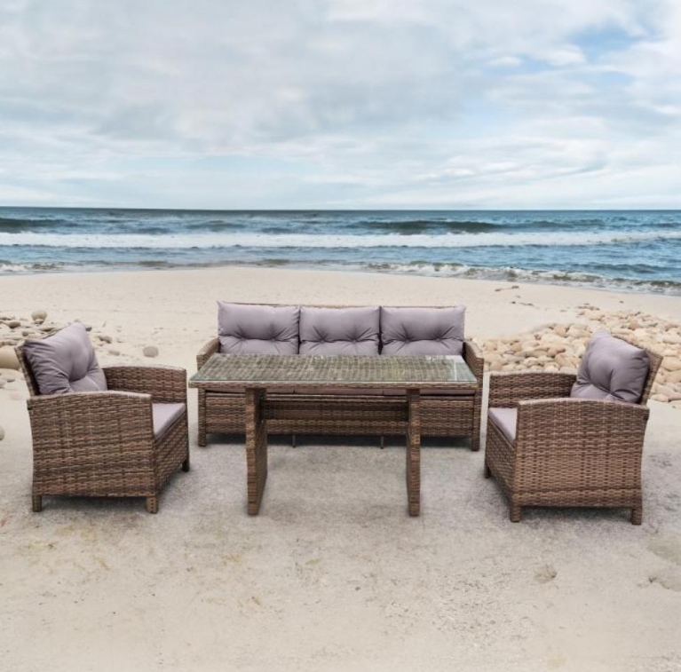 Комплект мебели с диванами Афина AFM-305AL Brown Размеры: Высота 650мм Глубина 700мм Ширина 1200мм