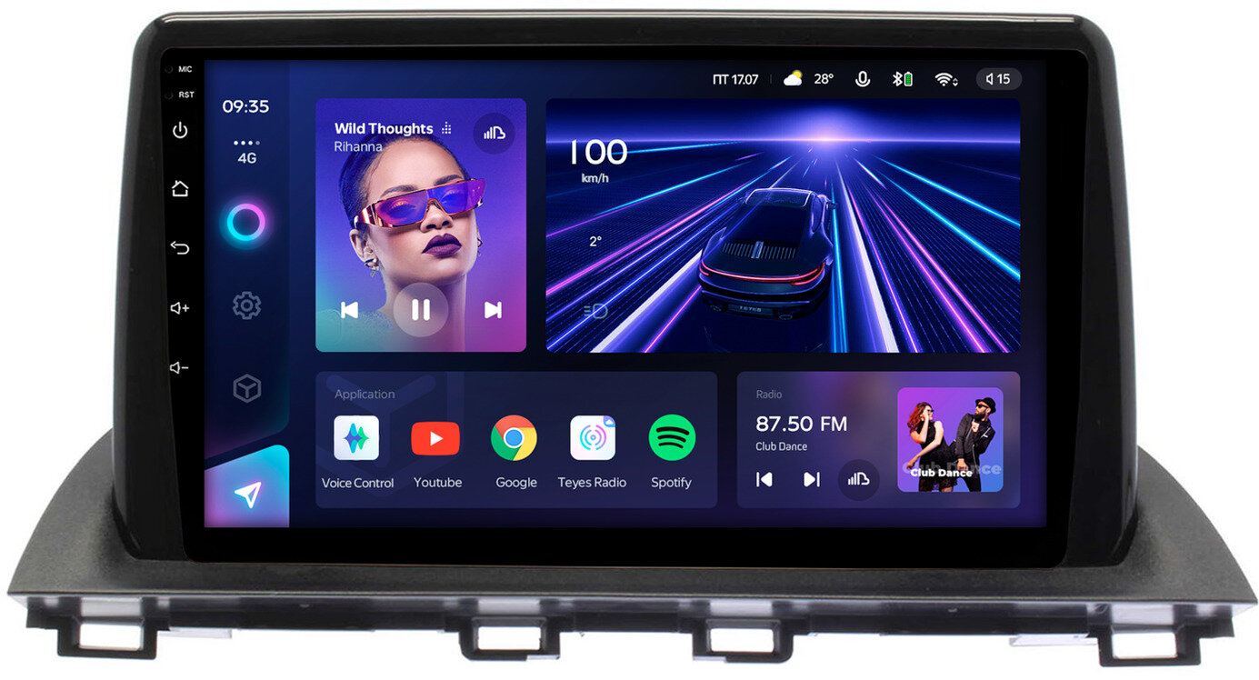 Штатная магнитола Mazda 3 (BM), Axela 3 2013-2019 Teyes CC3 2K 4/32 9.5" RM-9-MA058N Android 10 (4G-SIM, DSP, QLed)