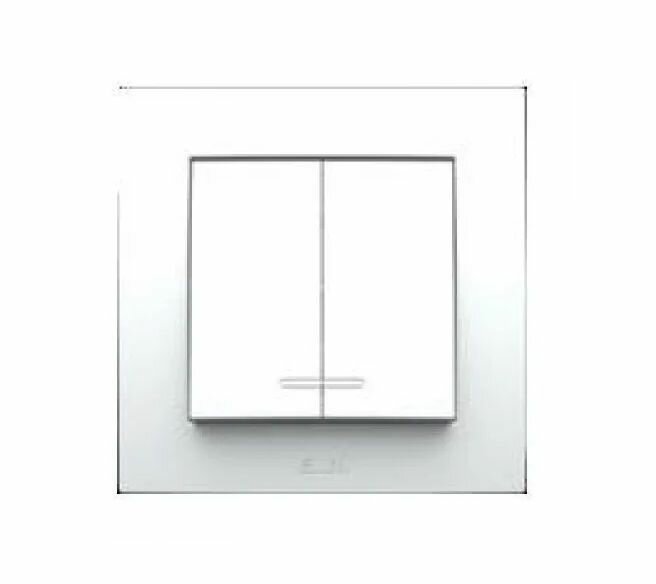 Выключатель белый EL-BI NEO 2 клавишный с подсветкой Led,513-000200-203