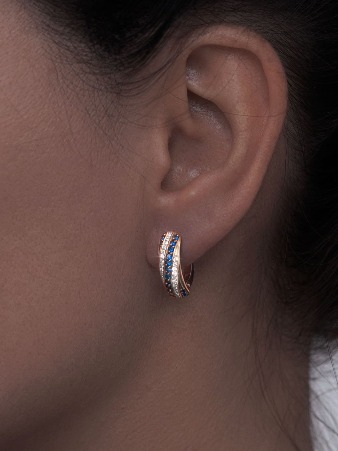 Серьги с подвесками, серебро, 925 проба, золочение, фианит, сапфир