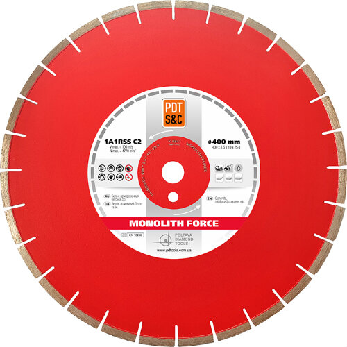 Диск алмазный PDT 1A1RSS/C1 MONOLITH FORCE 350 3.2 10 25.4 (21 сегмент)