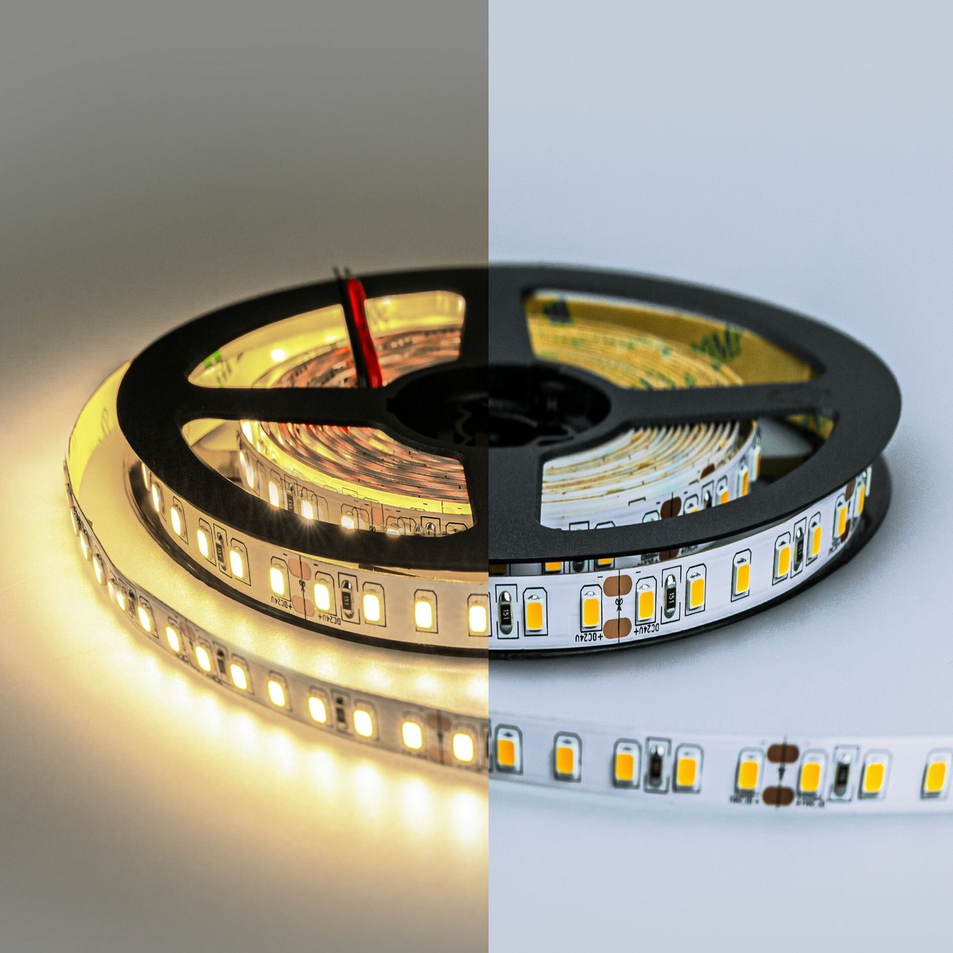 Светодиодная лента LUX "Eleganz 24В", 9,6 Вт 2835, 120 LED, IP20 нейтральный белый, 10м