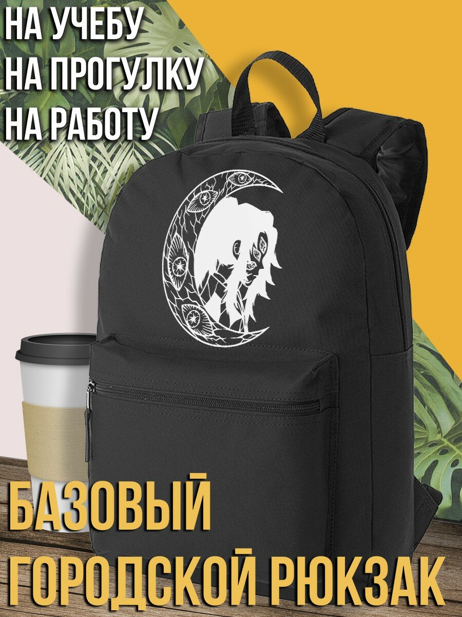 ТТР рюкзак черный с принтом Аниме Demon Slayer (Kimetsu no Yaiba, Клинок, рассекающий демонов, Сёнэн, Экшен, Нэдзуко, Тандзиро) - 1782