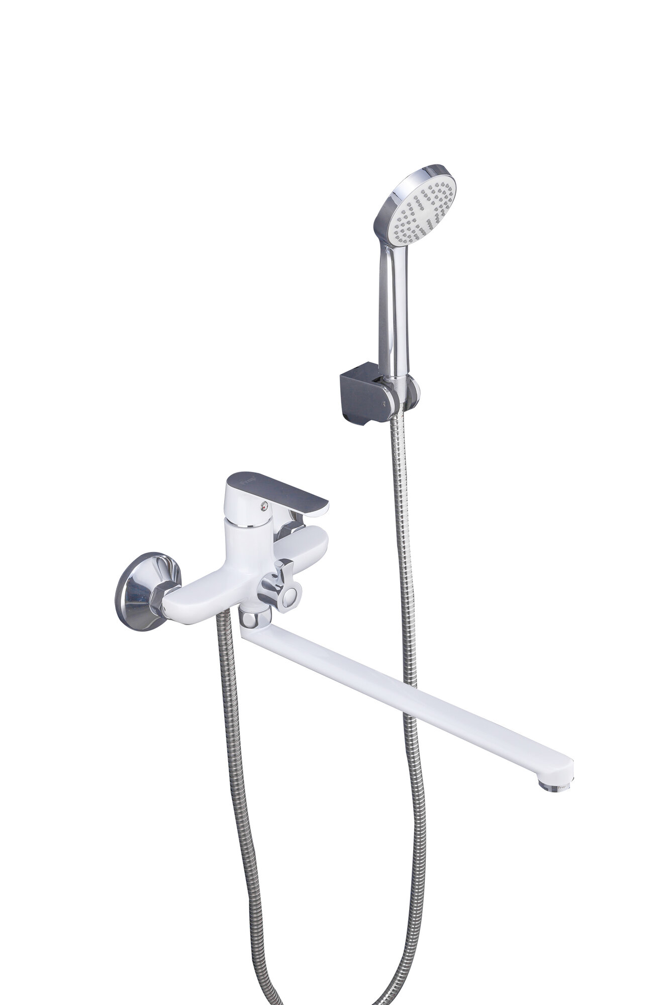 Смеситель для ванны с душем Frap H31 F2231, длинный излив, хром, белый