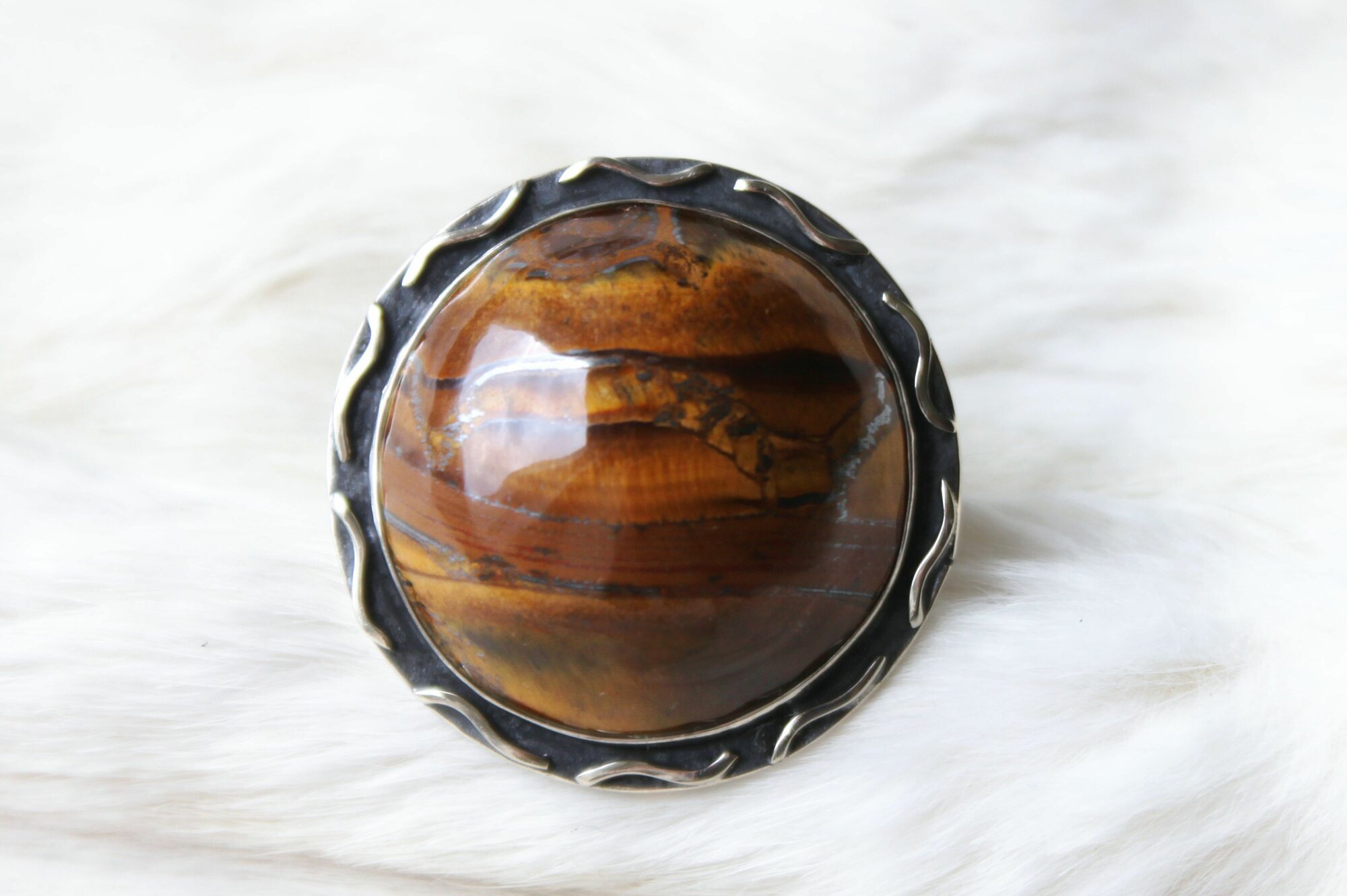 Кольцо, тигровый глаз