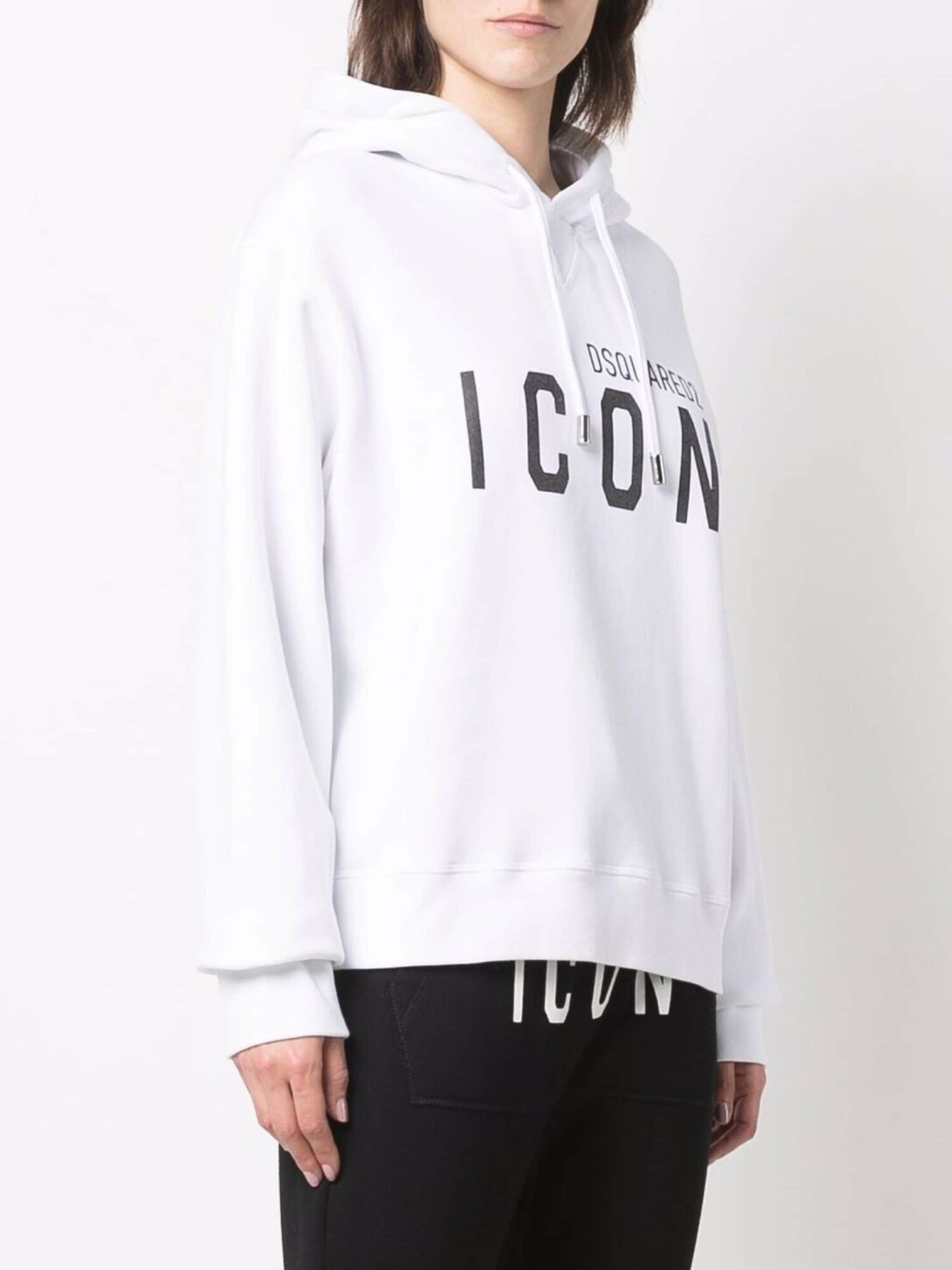 Худи DSQUARED2 Icon Cool, размер 38, , бежевый/белый — фото 1