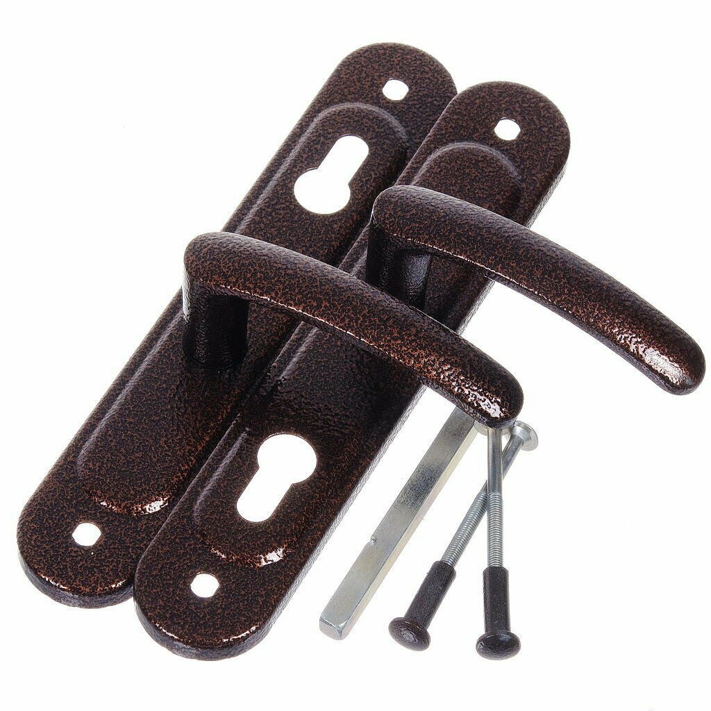 Ручка дверная Зенит РФ1-68.02 медь сталь для цилиндрового замка