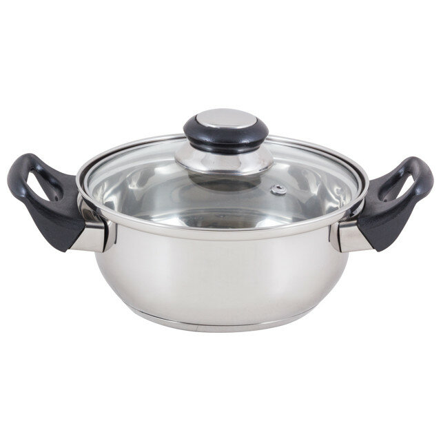 Кастрюля из нержавеющей стали, объем 2 л, диаметр 18 см, кухонная посуда для приготовления