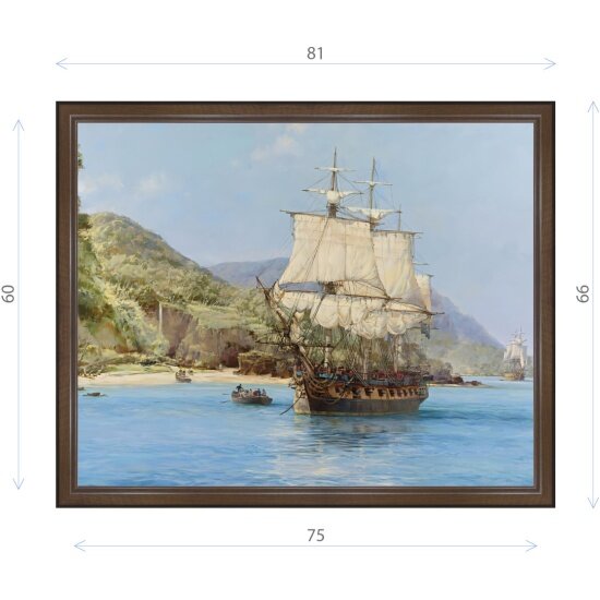 Картина Декор Депо Монтегю Доусона Пустой берег Матовая бумага в раме без стекла 66х81 см, DDK53052E21W75H60P24