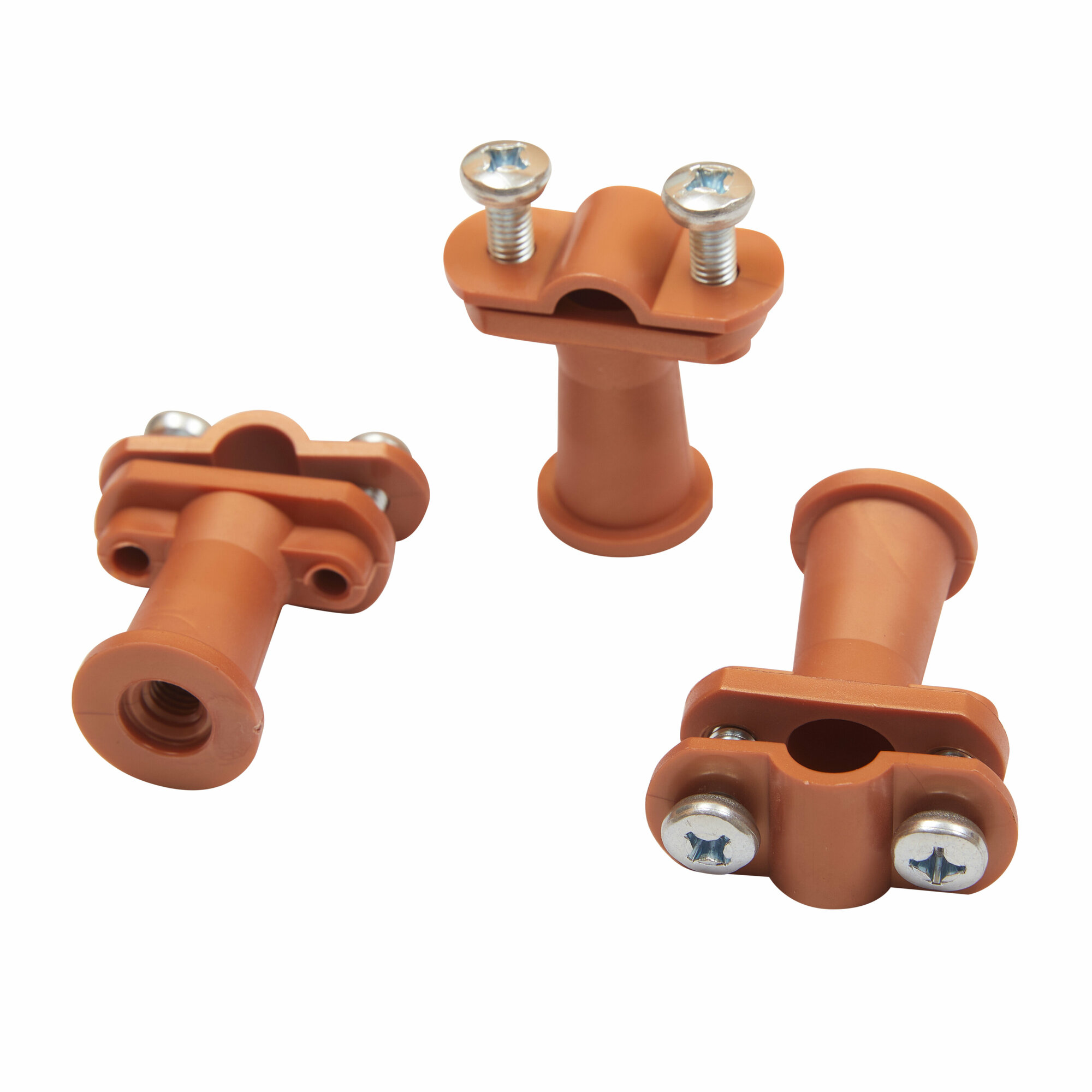 Держатель проводника круглого 6-10 мм коричневый, уп. 10 шт. высота 38 мм, пластик