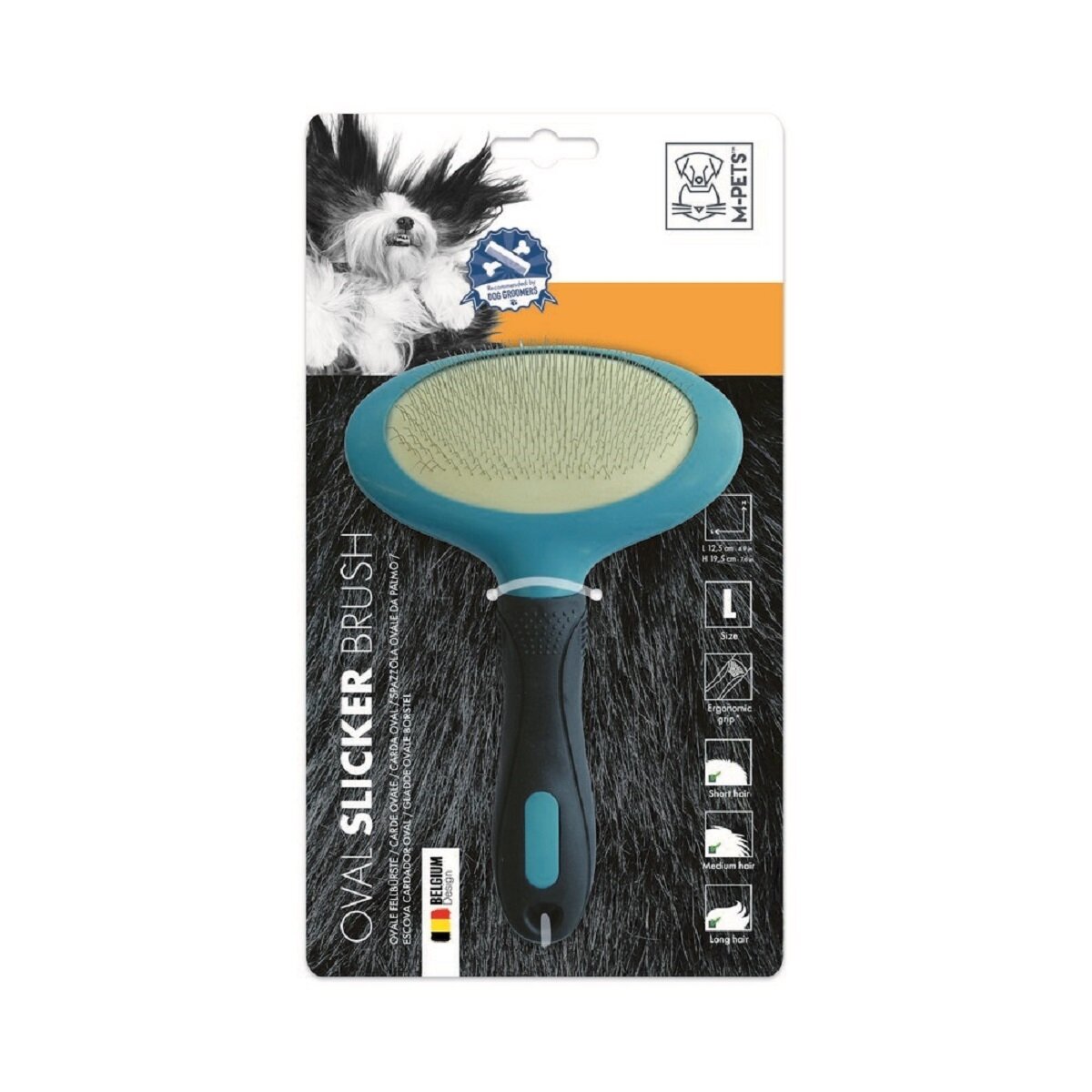 M-PETS Щетка-сликер пуходерка овальная L, 12,5 x 19,5 см