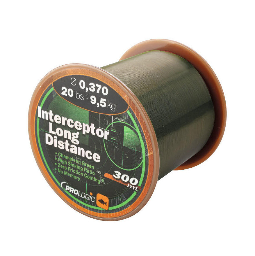 Леска PROLOGIC Interceptor Long Distance 300m 25lbs 12.0kg 0.405mm Green