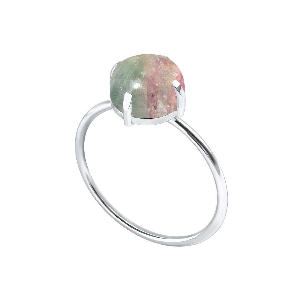 Кольцо, серебро, 925 проба, родирование, турмалин