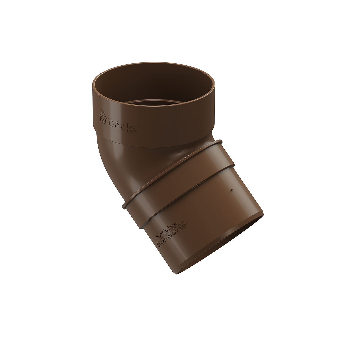 Docke STANDARD Колено 80 мм * 45° (Светло-коричневый), диаметр трубы 80, толщина 1.65