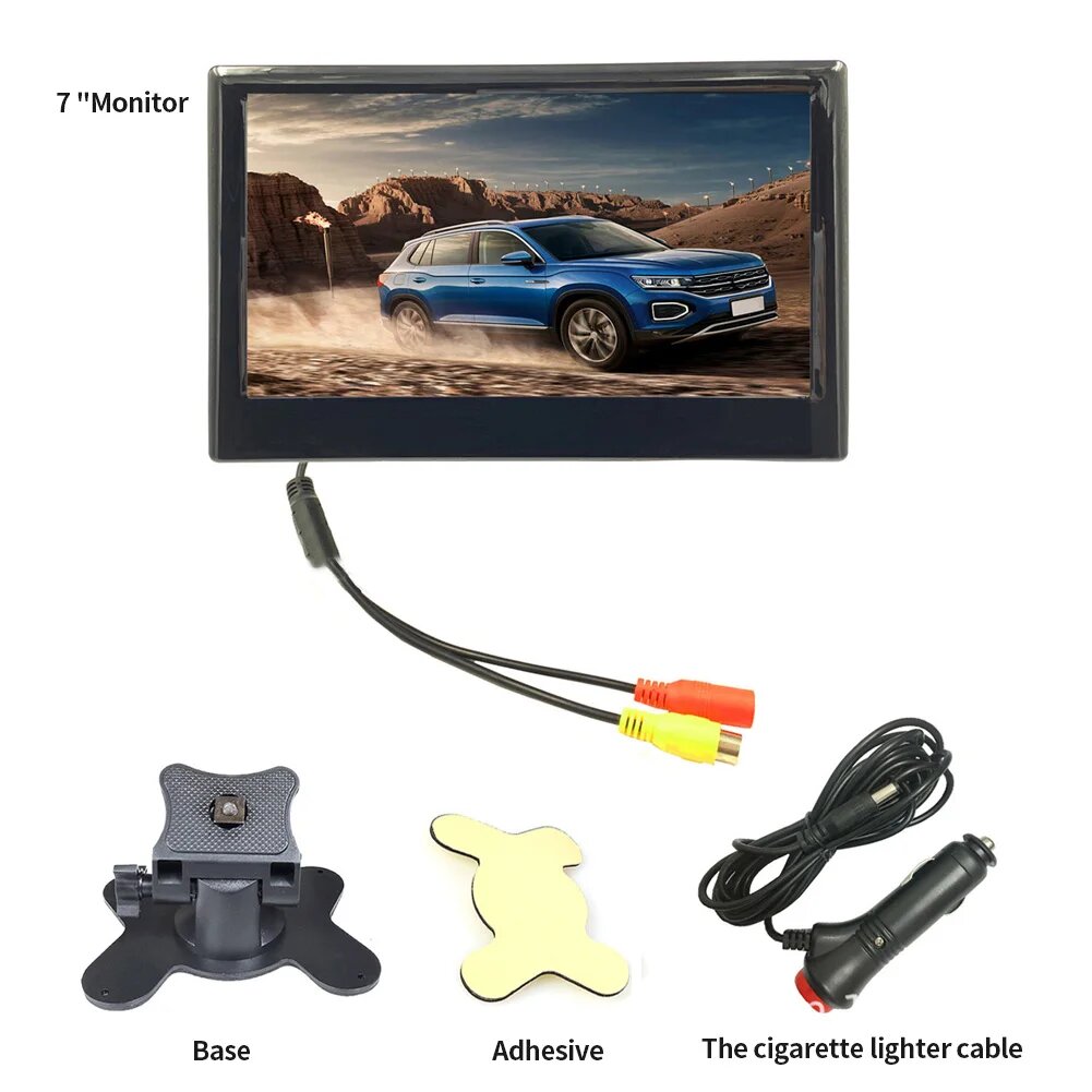 7-дюймовый автомобильный монитор заднего вида с цветным ЖК-дисплеем, камера заднего Without Camera