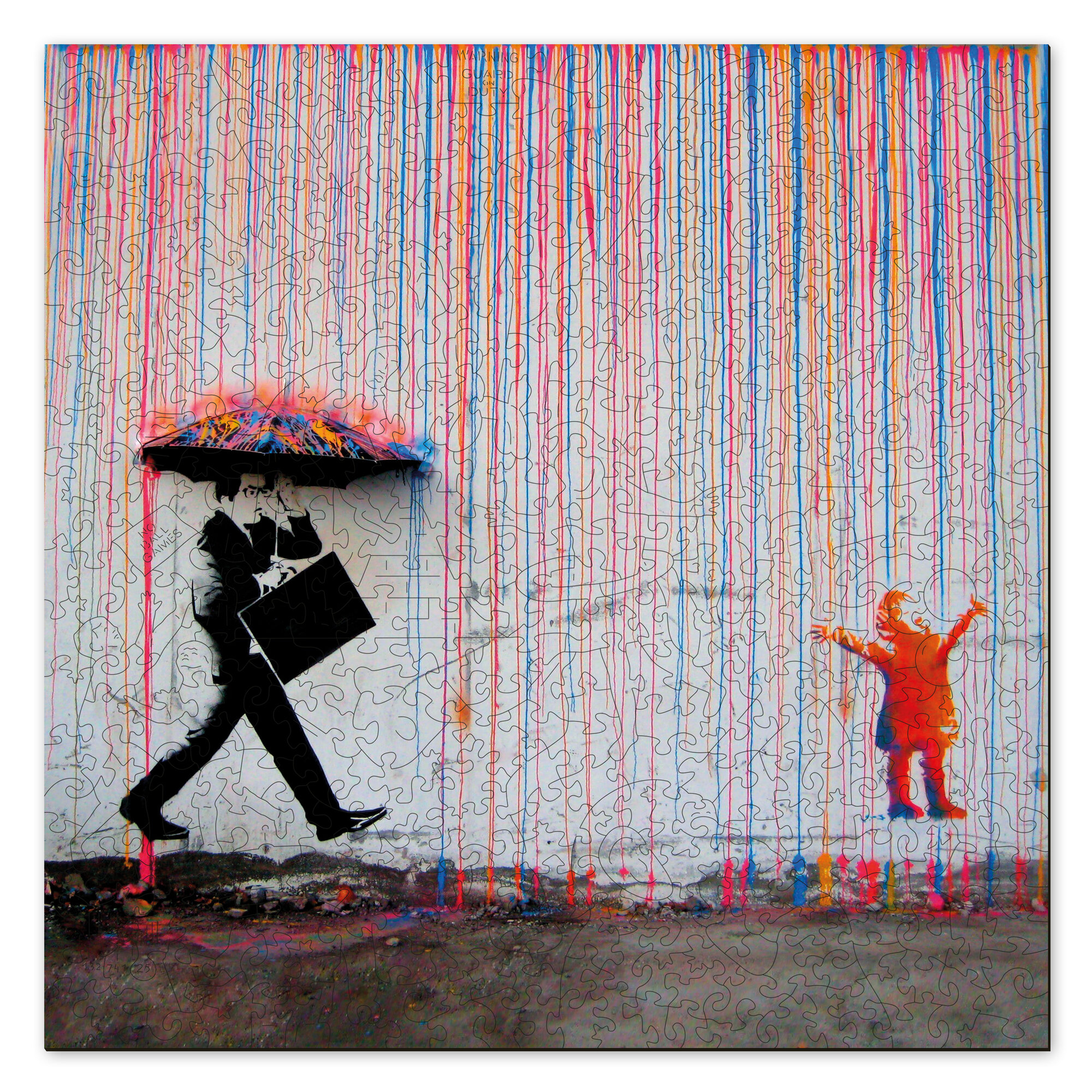 Деревянные пазлы для детей и взрослых/Цветной дождь. Бэнкси/головоломка/подарочный набор