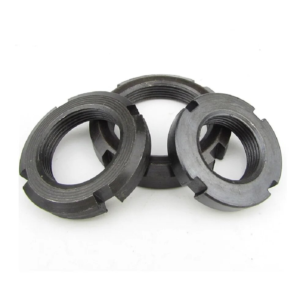 1/2/3Pcs DIN981 M10 M12 M14 M16 M18 M20 M22 M24 M25 M27 M30 M33 M35 M36 M39 M40 Round Nut Slotted Nut Four Slot Nut GB812
