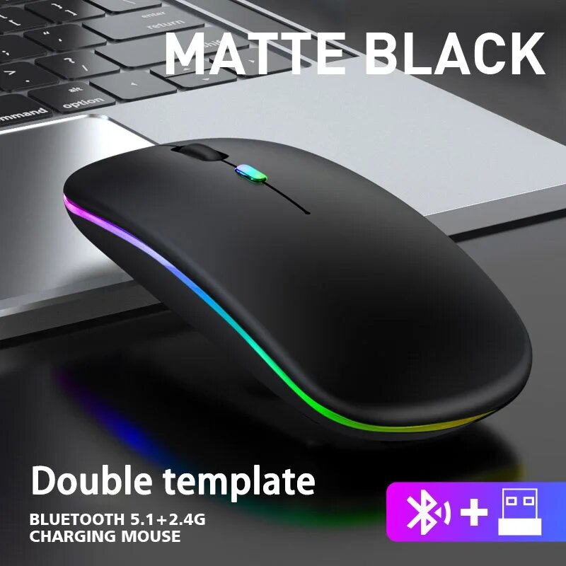 Беспроводная мышь Black Bluetooth 5.1+2.4G Charging
