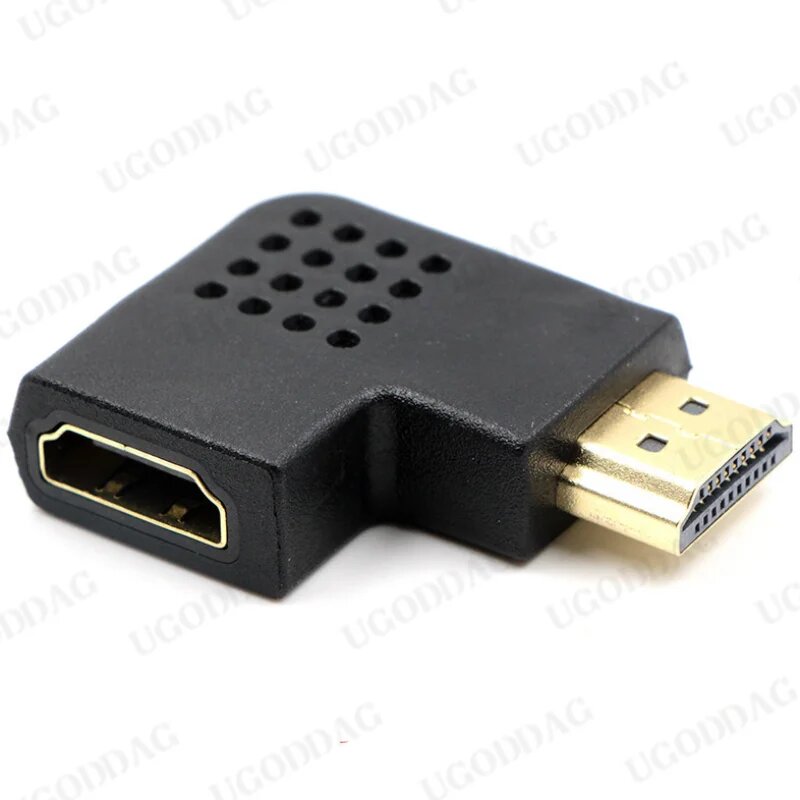 HDMI-совместимый 90-градусный прямоугольный адаптер HDMI-совместимый 270-градусный HDMI-совместимый штекер-мама HD-угловой разъем