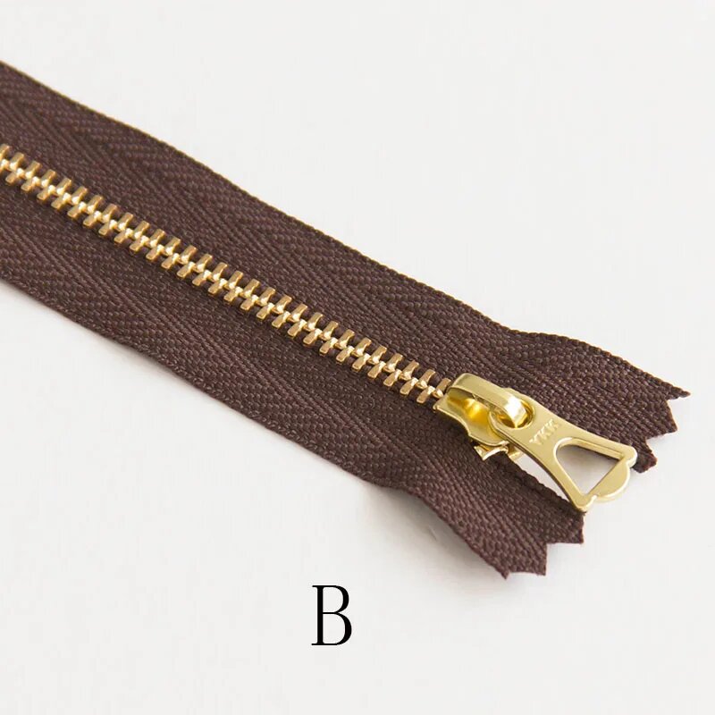 Молния YKK 3# золотистая, 15см, B Dark Brown