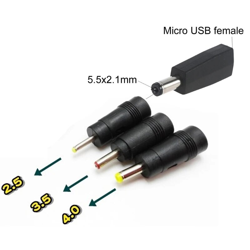 Адаптер питания Micro USB «Мама» к DC 5,5x2,1 мм 3,5x1,35 мм 2,5x0,7 мм 4,0x1,7 мм «папа» 5 В