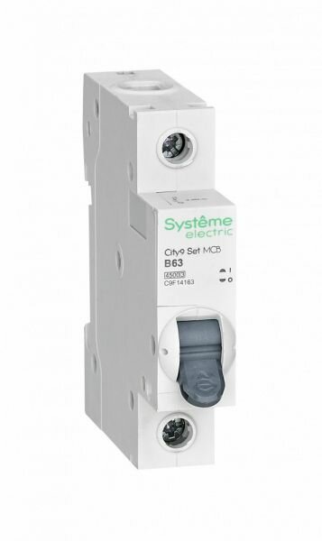 Systeme Electric City9 Set Автоматический выключатель (АВ) B 63А 1P 4.5kA 230В C9F14163 (4шт.)