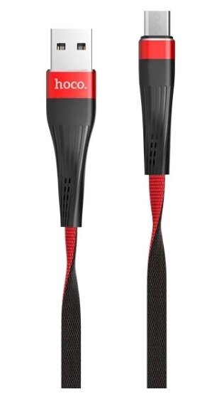 Кабель HOCO U39 Micro USB 2.4A - 1.2 метра, черный-красный