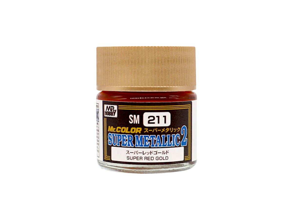 SM211 Mr.Hobby Краска акриловая на растворителе, супер металлик, Super Red Gold, 10 мл.