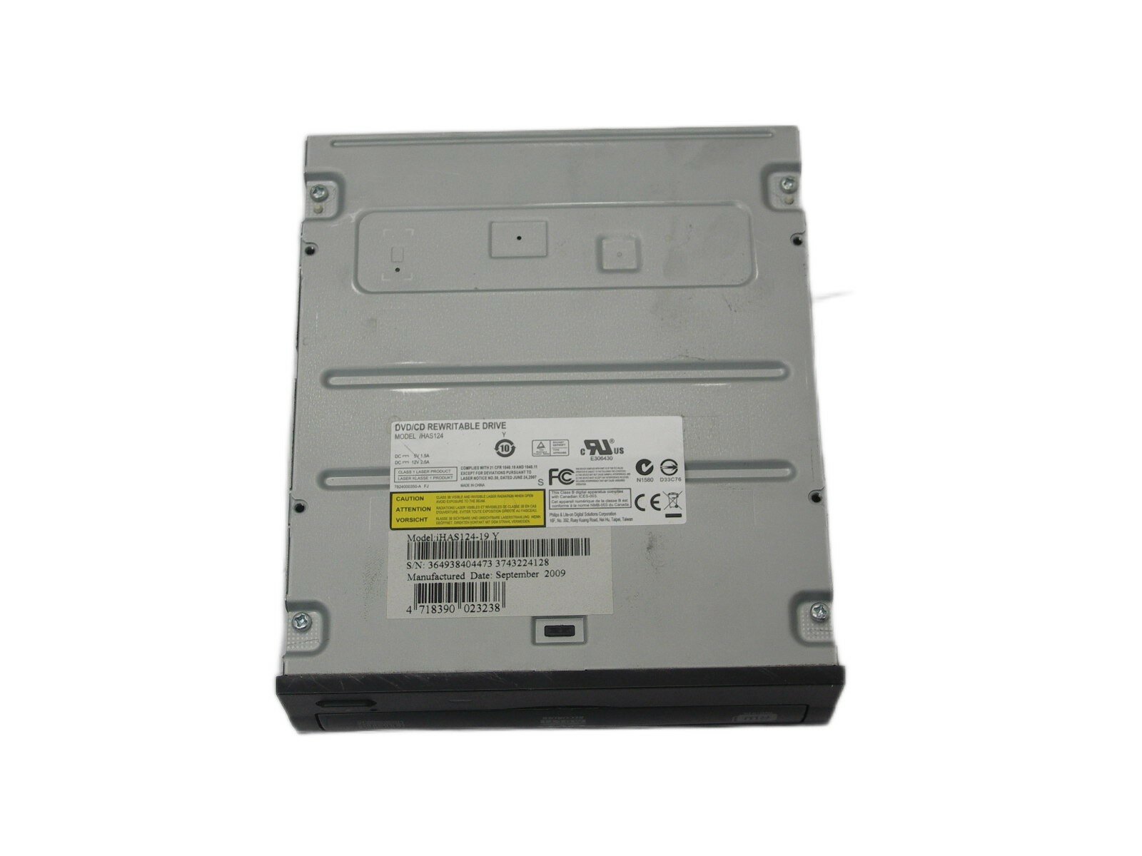 Оптический привод DVD +R/RW CD-R/RW LiteOn iHAS124-19, SATA, черный