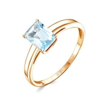 Кольцо тонкое, красное золото, 585 проба, родирование, опал синтетический