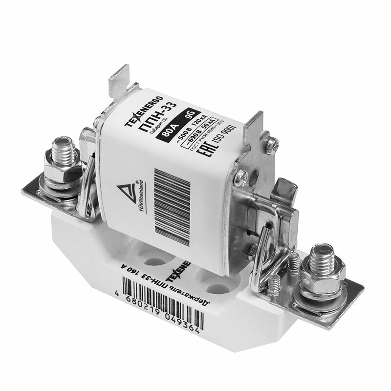 Предохранитель ППН-33-23-00 УХЛЗ 80А габарит 00 Texenergo (в комплекте с держателем) PP10-080-23