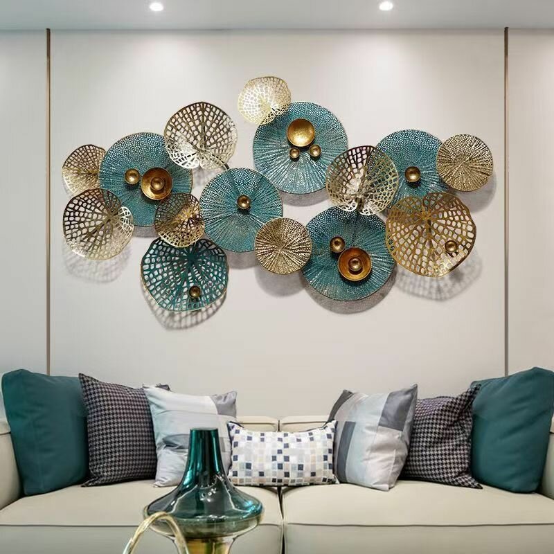 Панно на стену из металла , Декор для дома золотые листья