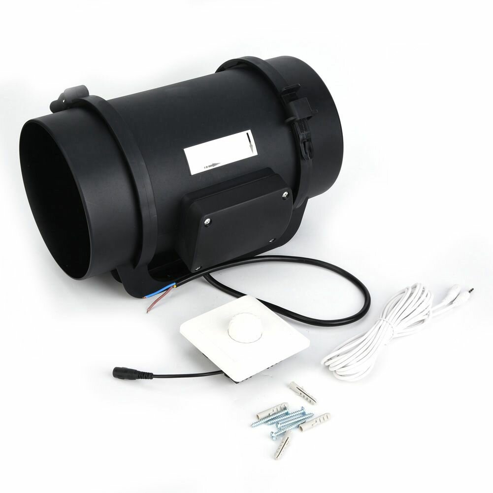 8-дюймовый EC-двигатель, вытяжной вентилятор, канальный вентилятор, ШИМ-регулятор скорости, 760CFM, 220 В