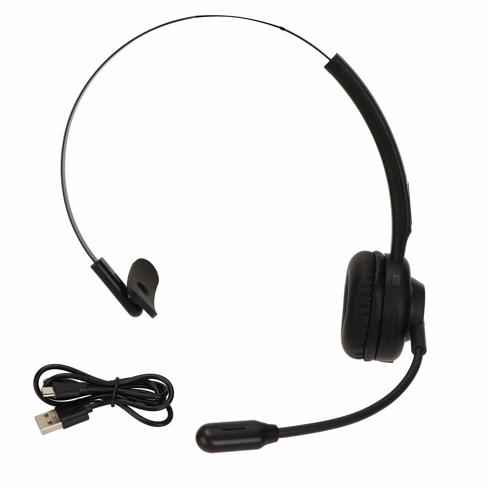 Телефонная гарнитура Bluetooth с одним ухом, беспроводные наушники для обслуживания клиентов с вращающимся микрофоном для ПК, мобильного телефона, ноутбука