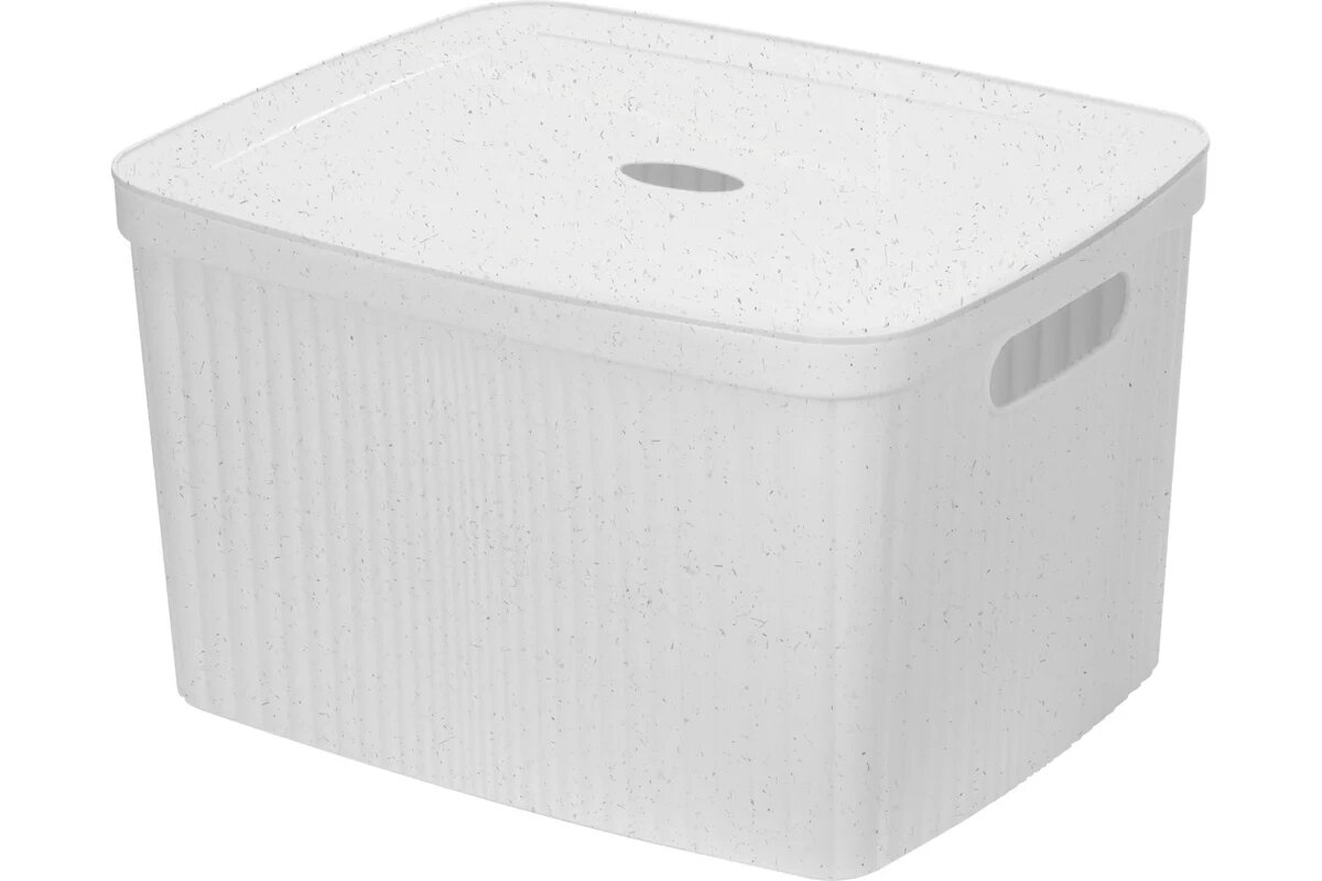 Econova корзина для белья С крышкой VELVET, 450x360x270ММ, 35Л (Светло-серый флэк) 435250438