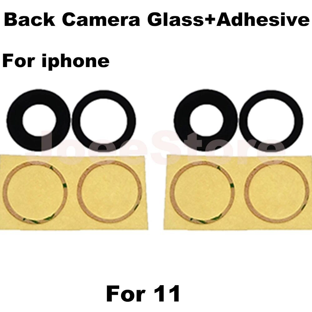 Стеклянный объектив задней камеры 2 комплекта для iPhone 14 13 12 11 Pro Max X XS XR 6 6S 7 8 Plus Big Camera Glass с клеем для наклеек 3M 2x For 11