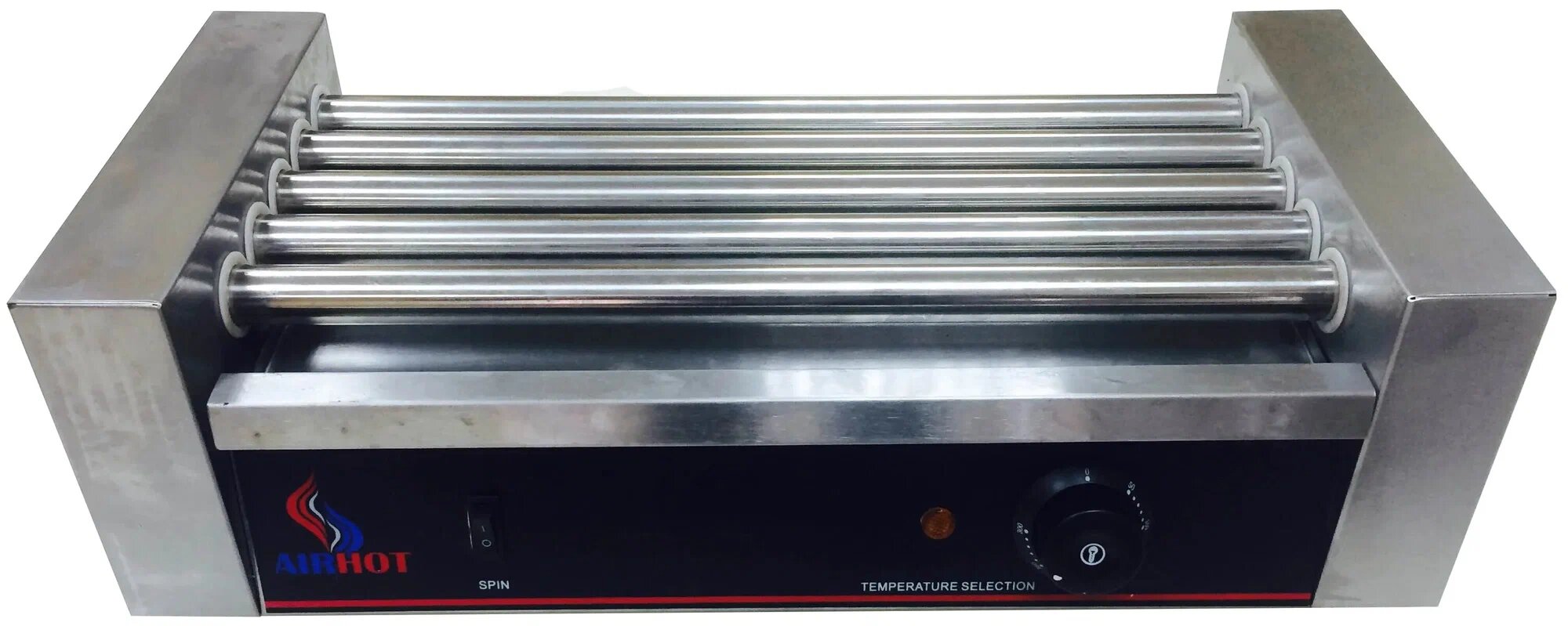Гриль AIRHOT RG-9, 9 роликов, нержавеющая сталь, роликовый, настольный, серый
