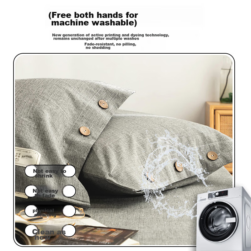 MUJI Class A Pure Cotton Pillowcase, 100% Cotton, 48x74cm, Set of 2, Fashionable Gray