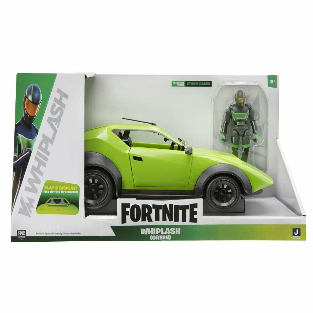 Jazwares Fortnite Whiplash(Green）- Игровой набор Транспортное средство с фигуркой Оснащен подвижным рулем и колесиками.