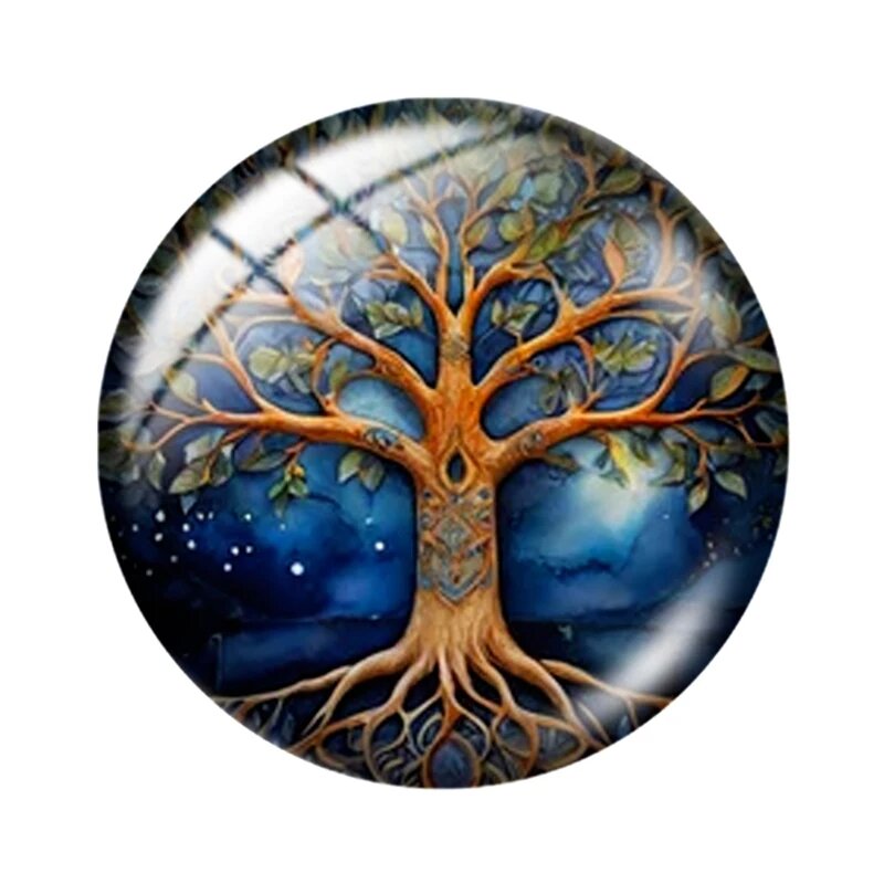 Круглые стеклянные кабошоны 10 шт. 16 мм, 10pcs-BG3041-10