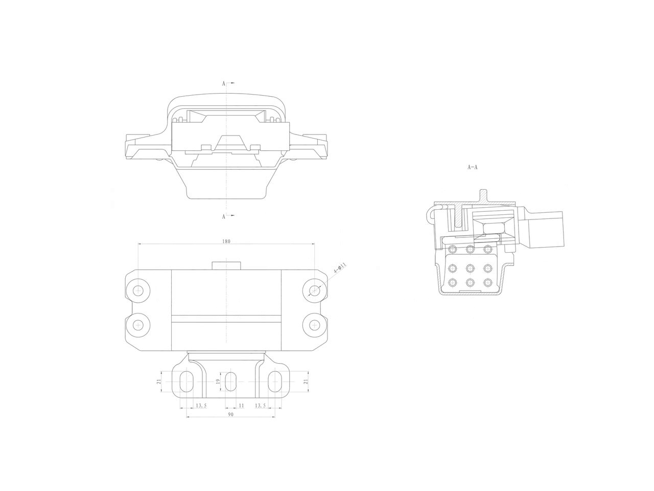 UNIO RMP-15136 (3C0199555Q) опора двигателя левая VW Passat (Пассат) b6 05-, Skoda (Шкода) superb (3t4,3t5) 09-
